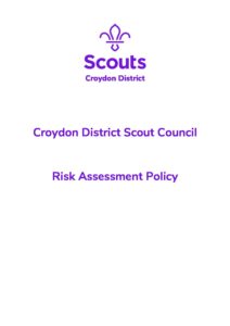 Risk Assessment Policy - Croydon Scouts